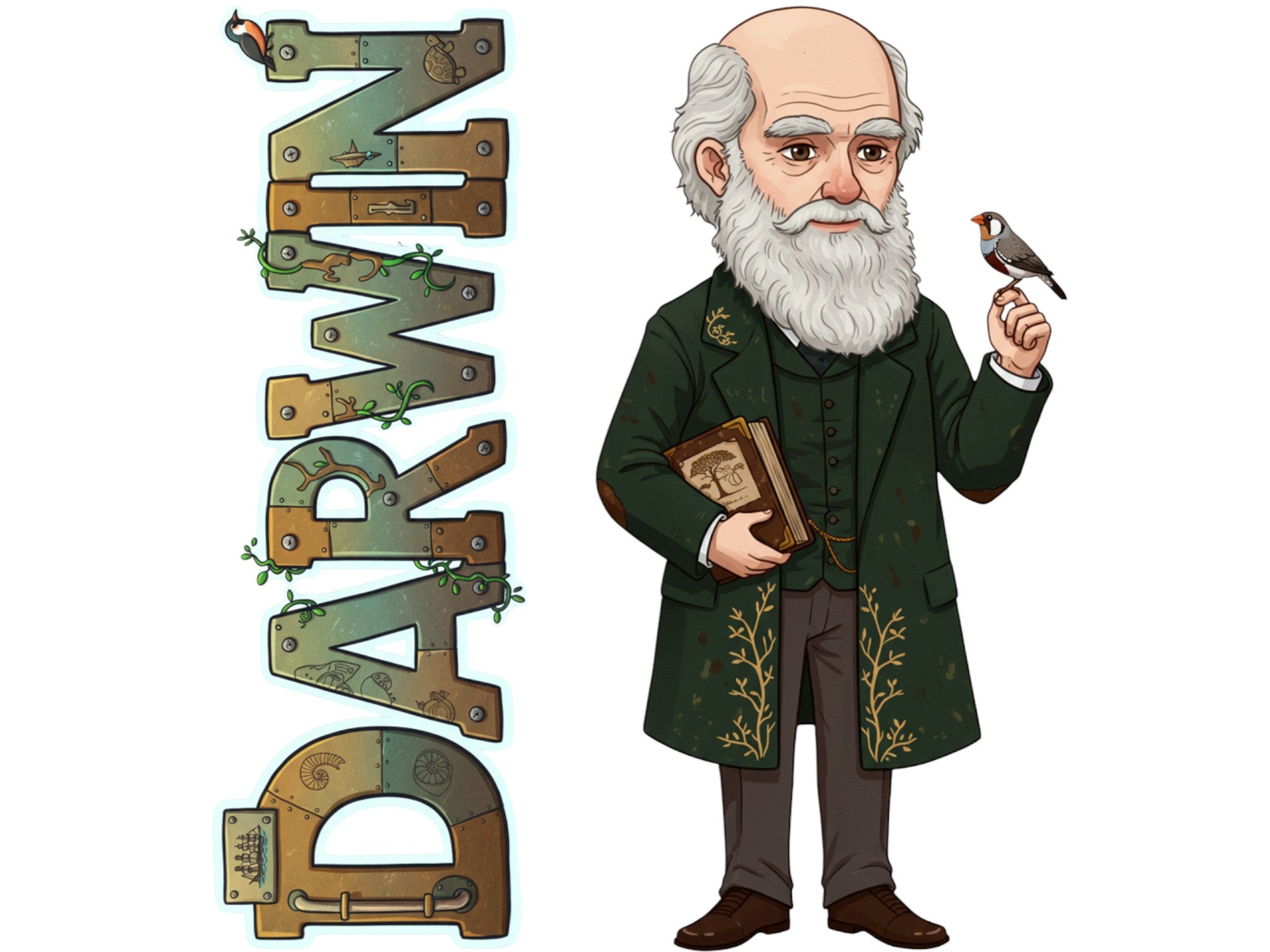 Charles Darwin Sticker and Magnet – Architect of Natural Selection Sci ...