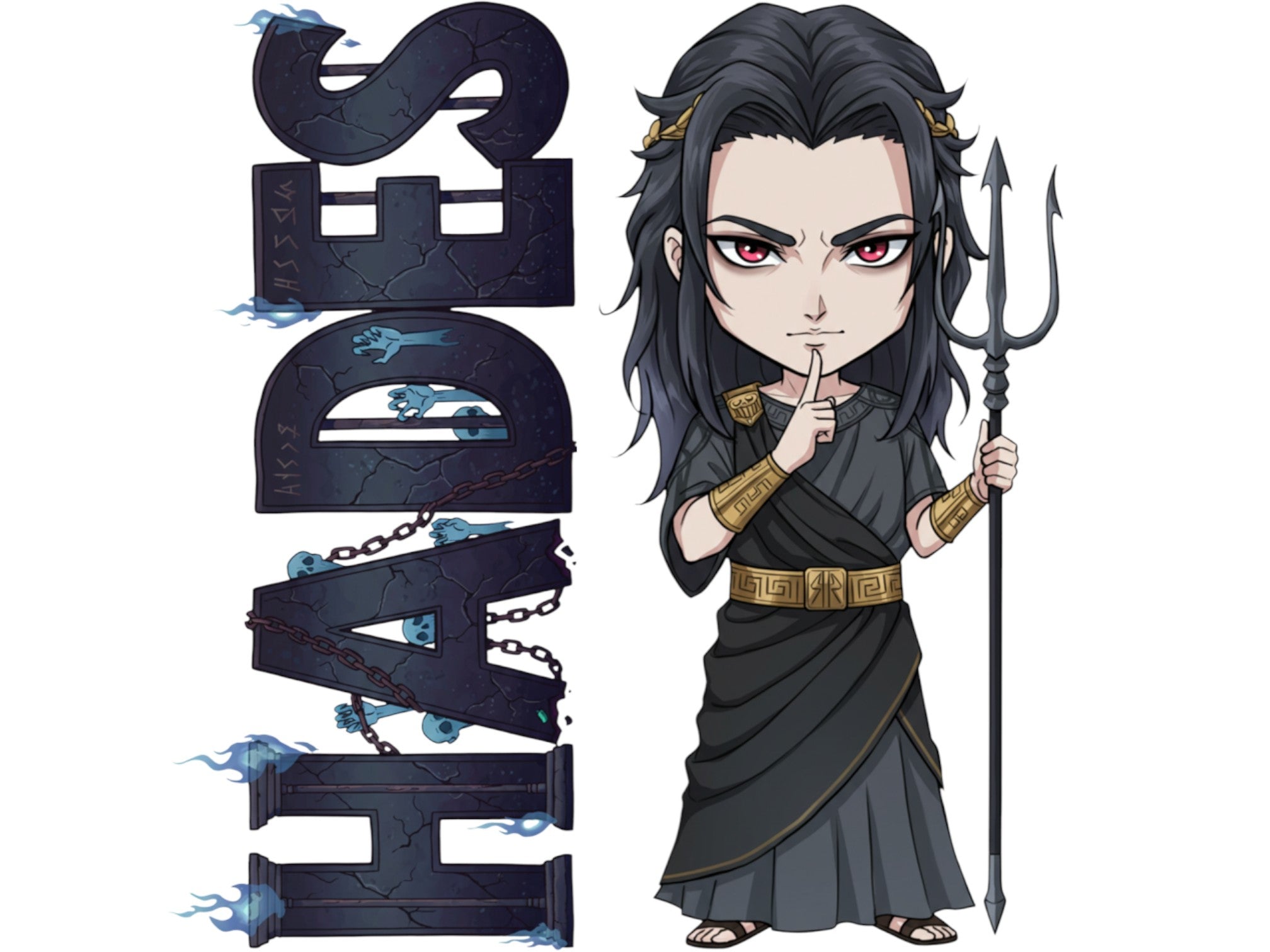 Hades Sticker and Magnet – Aidoneus Mythkins™ – Greek God of the Under ...